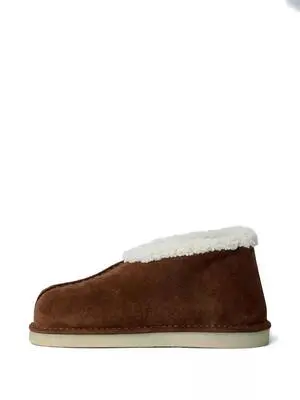 Miu Miu Logo-patch Shearling-trim Boots