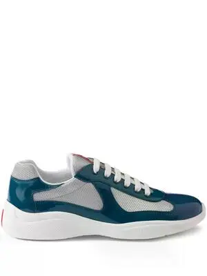 Prada America's Cup Sneakers In Patent Leather And Technical Fabric - Blue