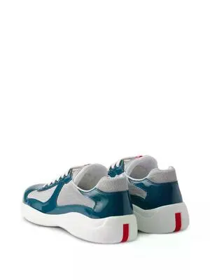 Prada America's Cup Sneakers In Patent Leather And Technical Fabric - Blue
