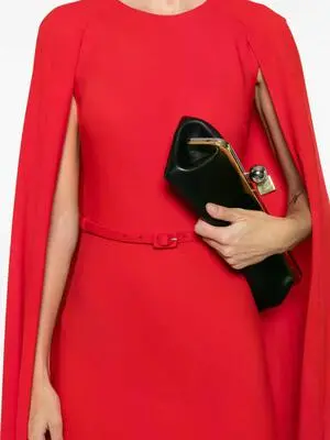 Roland Mouret Belted Cape Maxi Dress