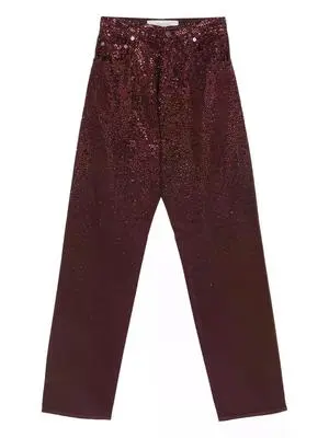 GOLDEN GOOSE Crystal-embellished Straight-leg Jeans - Red