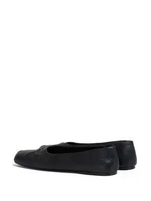 Marni Bow-embossed Leather Ballerina Shoes