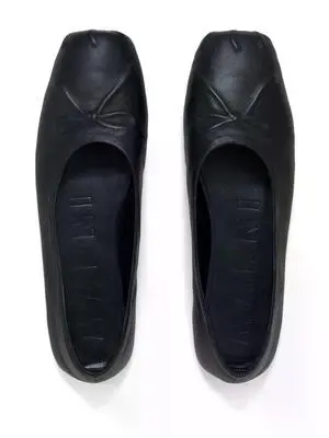 Marni Bow-embossed Leather Ballerina Shoes