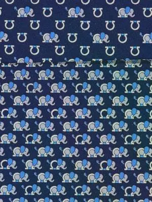 FERRAGAMO Silk Elephant Print Neck Tie