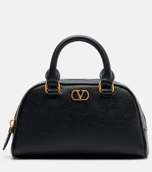 Valentino Garavani Vlogo Leather Tote - Black