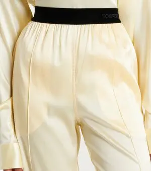 TOM FORD High-rise Silk-blend Satin Straight Pants - Yellow