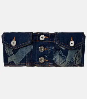 JEAN PAUL GAULTIER Trompe-l'œil Denim Bandeau Top - Blue