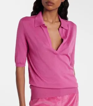 Gabriela Hearst Frank Cashmere And Silk Polo Shirt