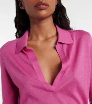 Gabriela Hearst Frank Cashmere And Silk Polo Shirt