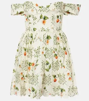 Agua Bendita Poesia Off-shoulder Linen Minidress - Multicoloured