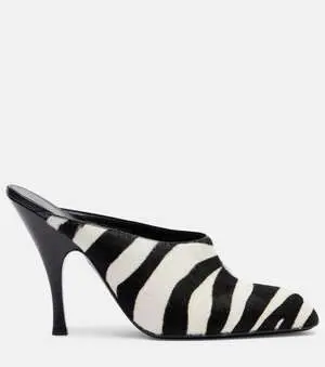 Khaite Colt Zebra-print Calf Hair Mules - Black