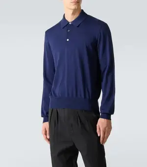 TOM FORD Cotton Polo Sweater - Blue