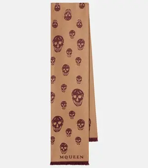 Alexander McQueen Skull Wool Jacquard Scarf