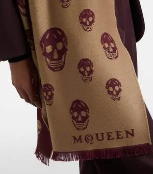 Alexander McQueen Skull Wool Jacquard Scarf
