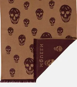 Alexander McQueen Skull Wool Jacquard Scarf