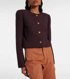 Chloé Cropped Virgin Wool Crêpe Jacket