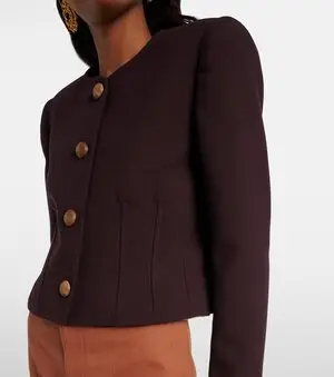 Chloé Cropped Virgin Wool Crêpe Jacket