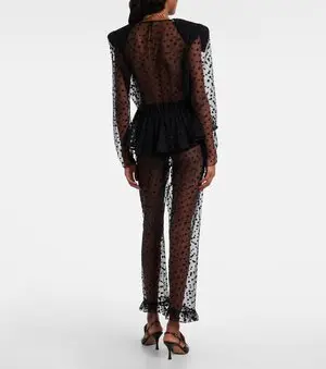Chloé Polka-dot Tulle Straight Leg Pants