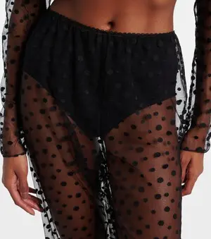 Chloé Polka-dot Tulle Straight Leg Pants