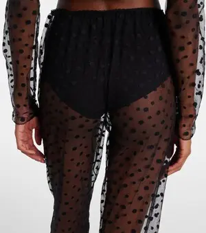 Chloé Polka-dot Tulle Straight Leg Pants