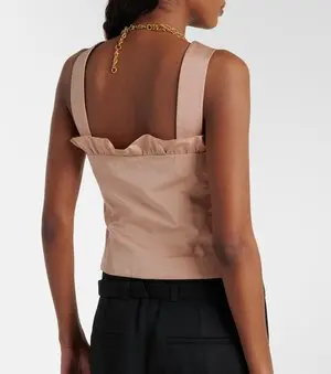 Chloé Gathered Ruffled Taffeta Crop Top