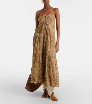 MARANT ETOILE Sabba Floral Cotton Maxi Dress - Brown