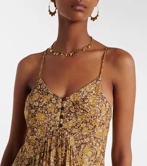 MARANT ETOILE Sabba Floral Cotton Maxi Dress - Brown