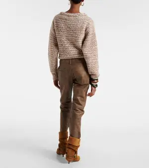 Isabel Marant Étoile Vanel Leather Straight Pants - Brown