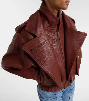 Isabel Marant Étoile Aneli Leather Bomber Jacket - Brown