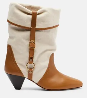 Isabel Marant Étoile Darner 55 Leather-trimmed Ankle Boots - Brown