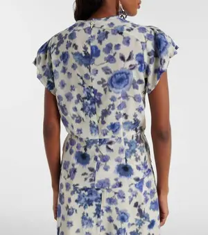Isabel Marant Tullya Floral Silk-blend T-shirt
