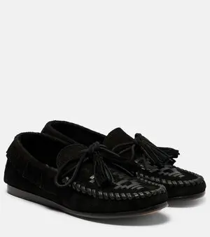 Isabel Marant Étoile Fitza Fringed Suede Moccasins - Black