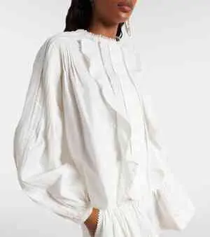 Isabel Marant Étoile Cubraly Ruffled Cotton Blouse - White