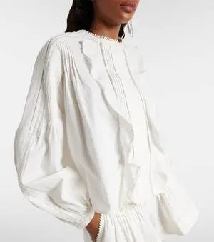 Isabel Marant Étoile Cubraly Ruffled Cotton Blouse - White
