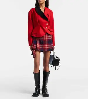 VIVIENNE WESTWOOD Plaid Asymmetric Miniskirt