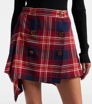 VIVIENNE WESTWOOD Plaid Asymmetric Miniskirt