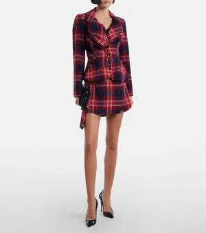 VIVIENNE WESTWOOD Plaid Asymmetric Miniskirt