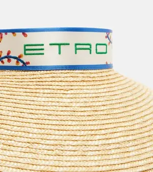 Etro Logo Straw Visor