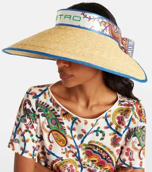 Etro Logo Straw Visor