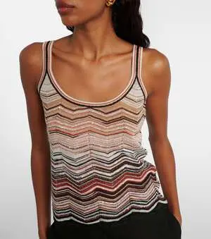 Missoni Zigzag Sequined Lamé Top - Multicoloured