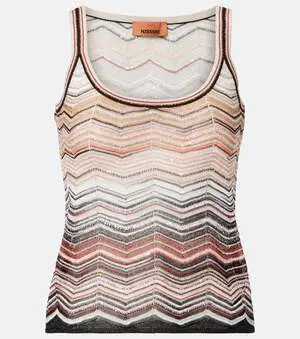Missoni Zigzag Sequined Lamé Top Red