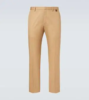 Gucci Mid-rise Cropped Straight Pants - Beige
