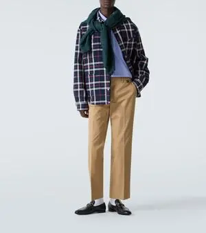 Gucci Mid-rise Cropped Straight Pants - Beige