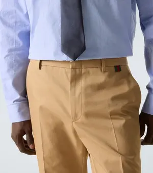 Gucci Mid-rise Cropped Straight Pants - Beige