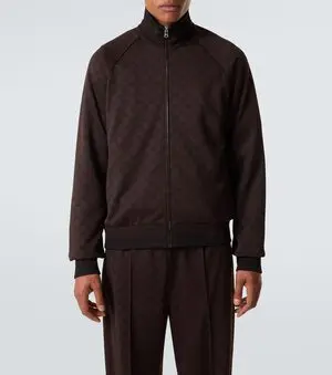 Gucci Gg Jacquard Track Jacket - Brown