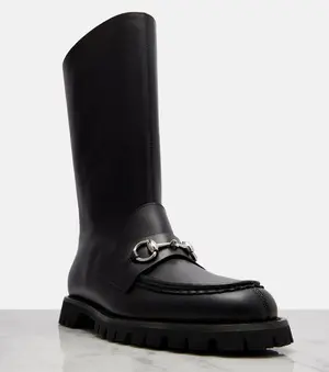 Gucci Horsebit Leather Ankle Boots