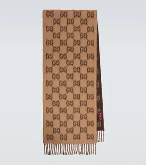 Gucci Gg Fringed Scarf - Neutrals