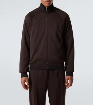 Gucci Gg Jacquard Track Jacket - Brown