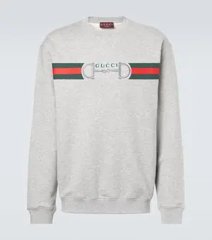 Gucci Web Stripe Cotton Sweatshirt