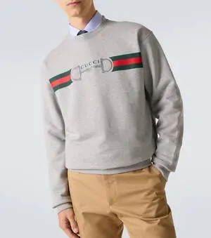 Gucci Web Stripe Cotton Sweatshirt